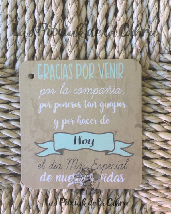 Etiquetas gracias turquesa - Las Pitxiak de la Cabra