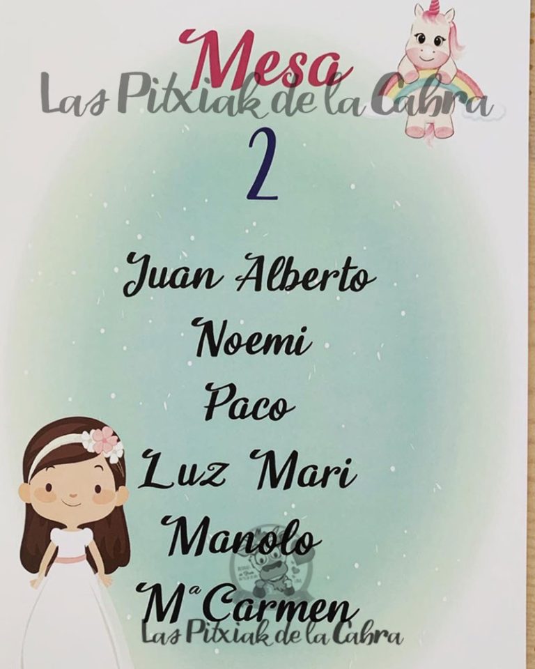 Seating Comunión Niña - Las Pitxiak de la Cabra