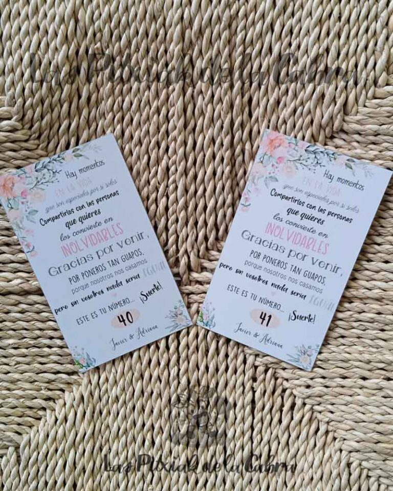 Tarjetas Numeradas para Sorteo - Las Pitxiak de la Cabra
